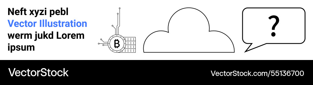 Abstract design featuring text gear cloud shape Vector Image