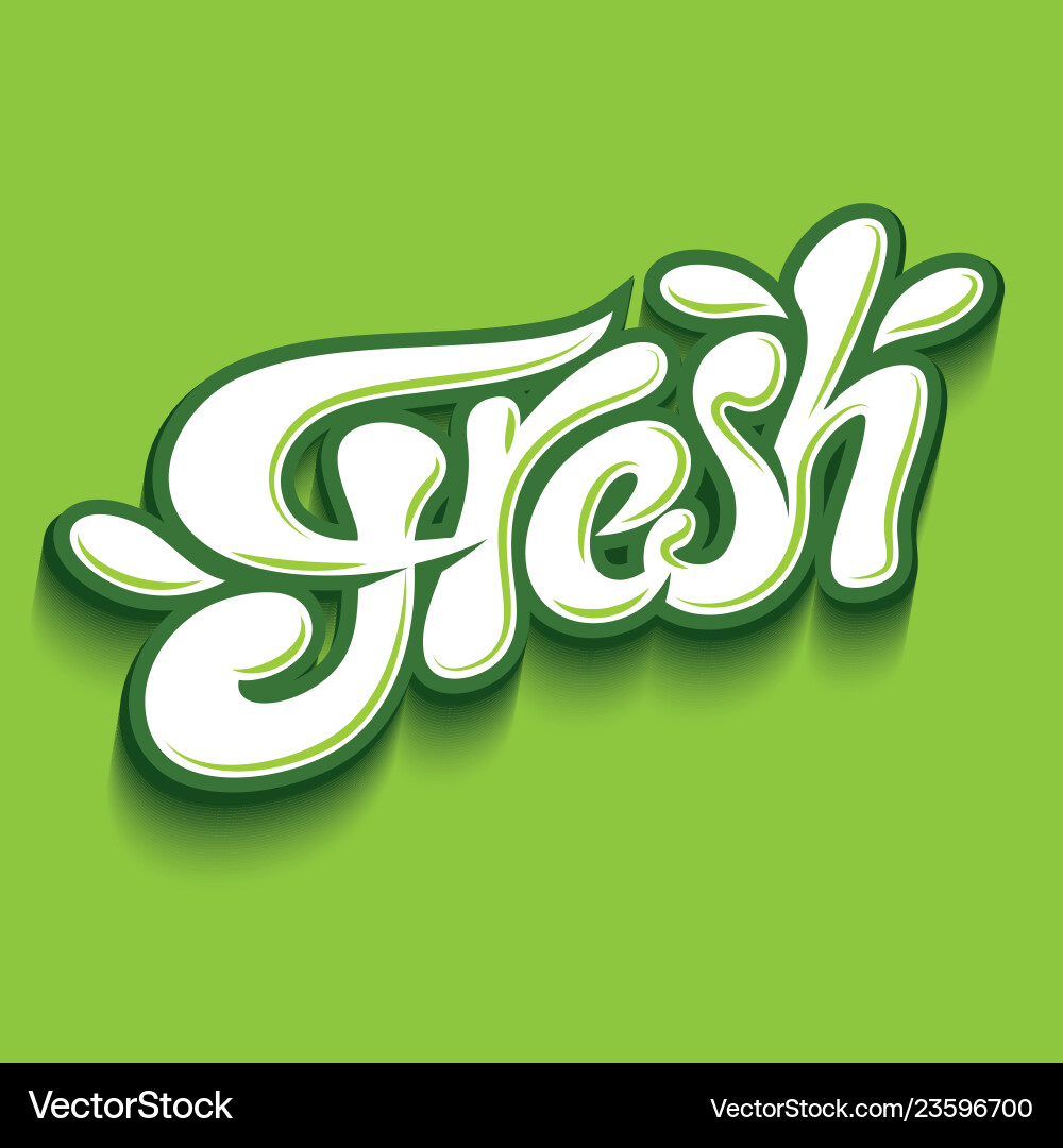 Colored calligraphic inscription fresh Royalty Free Vector