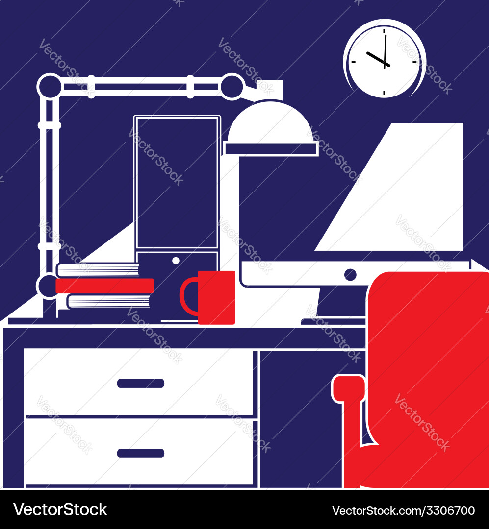 Desktop workstation Royalty Free Vector Image - VectorStock