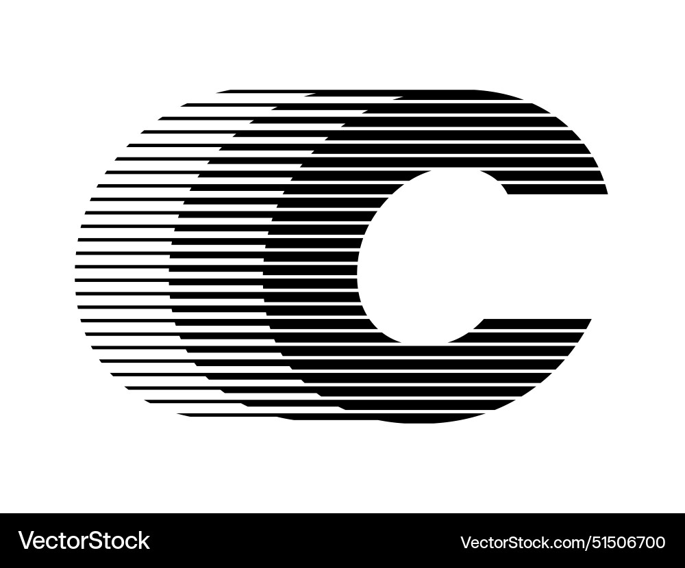 Letter c abstract stripes line logo Royalty Free Vector