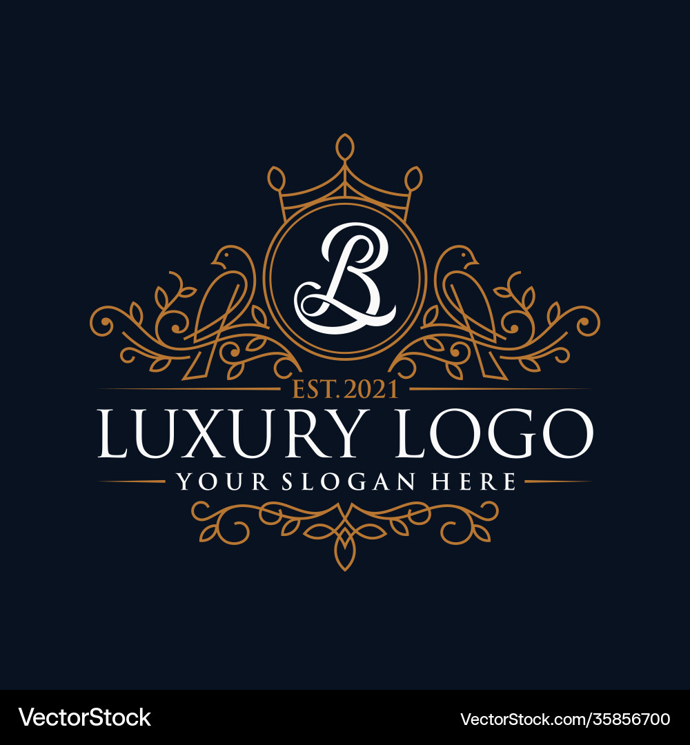 Luxury logo design template Royalty Free Vector Image