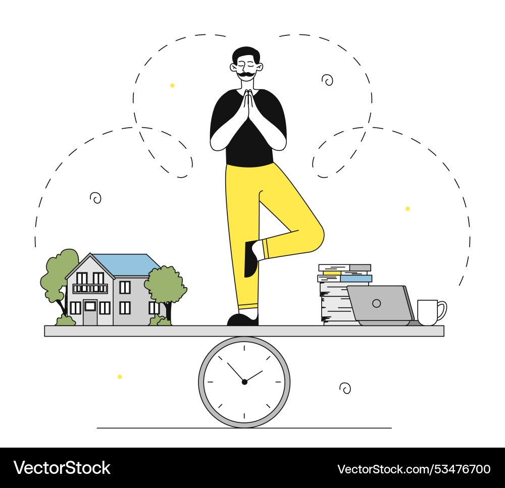 Man with work home balance young guy stands Vector Image
