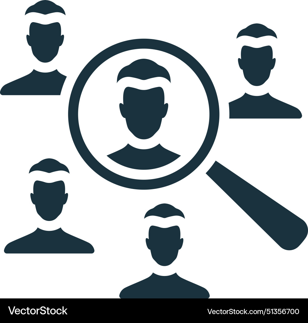Recruitment icon monochrome simple virtual Vector Image