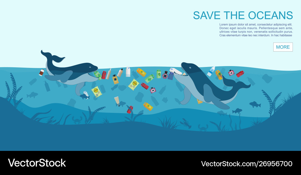 Save oceans Royalty Free Vector Image - VectorStock