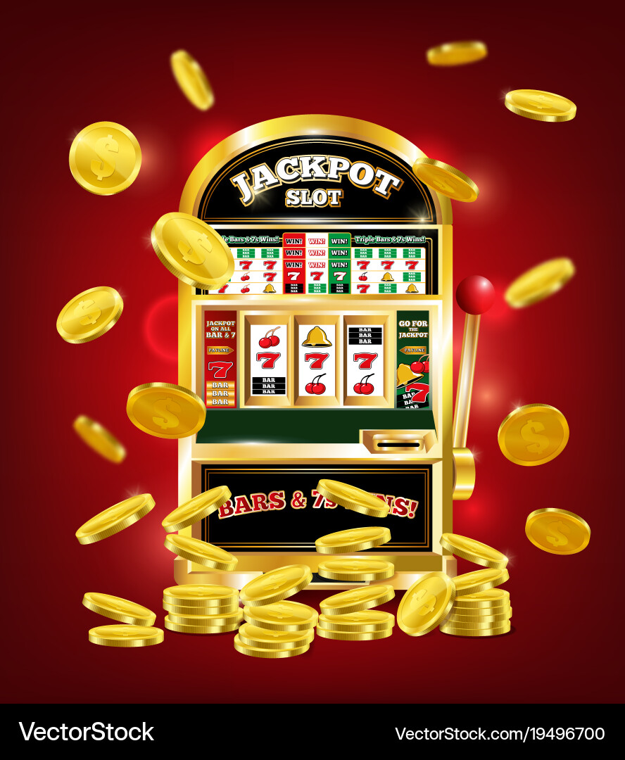 Slot machine poster Royalty Free Vector Image - VectorStock