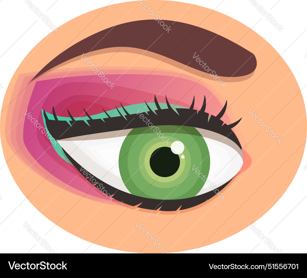 Beautiful female eye with creative makeup is Vector Image