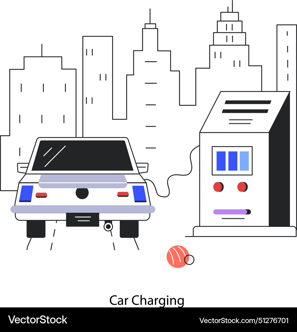 Car charging Royalty Free Vector Image - VectorStock