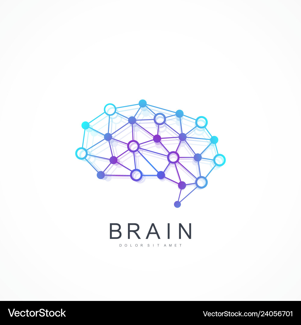Colorful template brain logo artificial Royalty Free Vector