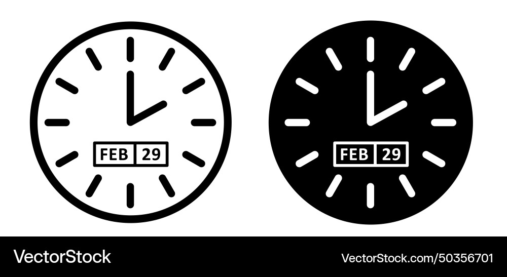 Leap day or year 29 february one extra Royalty Free Vector