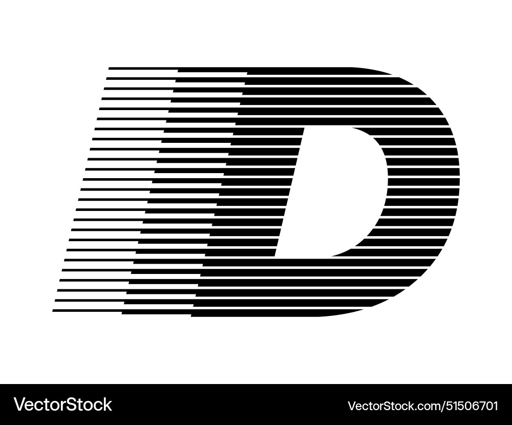 Letter d abstract stripes line logo Royalty Free Vector