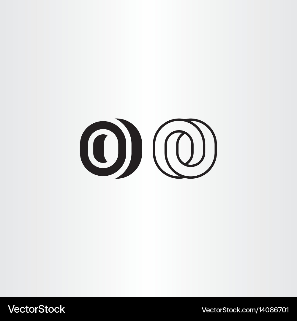 Letter o black icon logo elements Royalty Free Vector Image