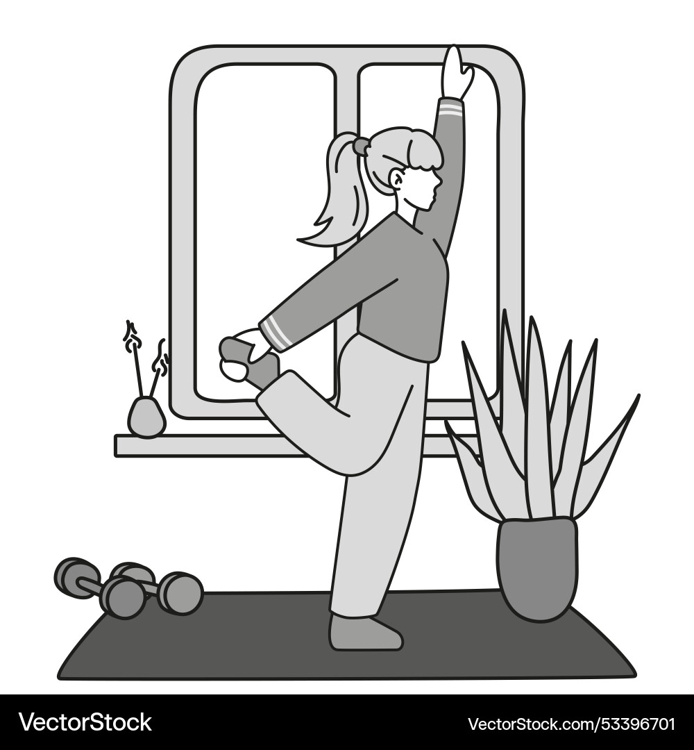 People doing cardio exercises and workout routine Vector Image