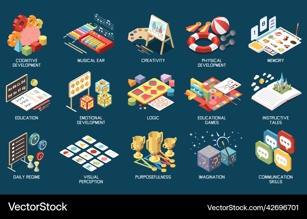Preschool education set Royalty Free Vector Image