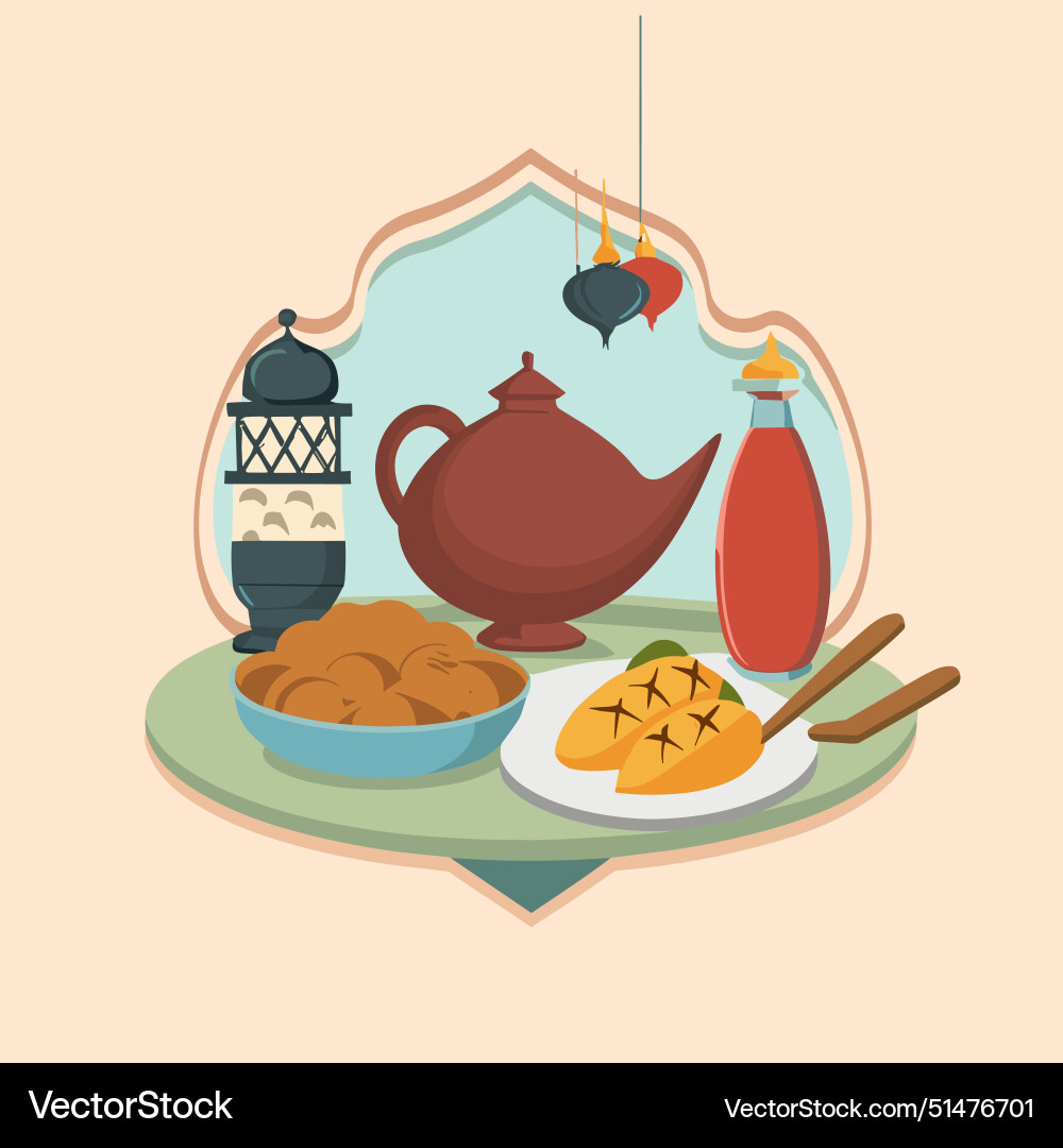 Ramadan concept flat Royalty Free Vector Image