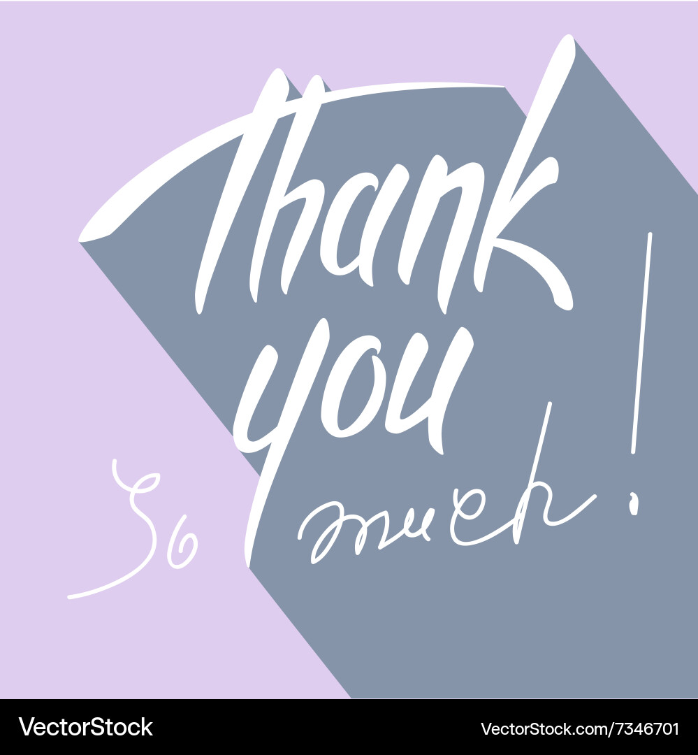 Thank you hand lettering card Royalty Free Vector Image