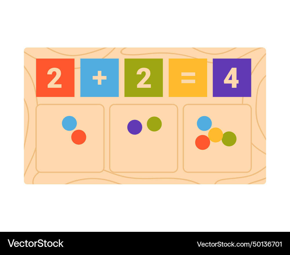 Wooden math toy for children Royalty Free Vector Image