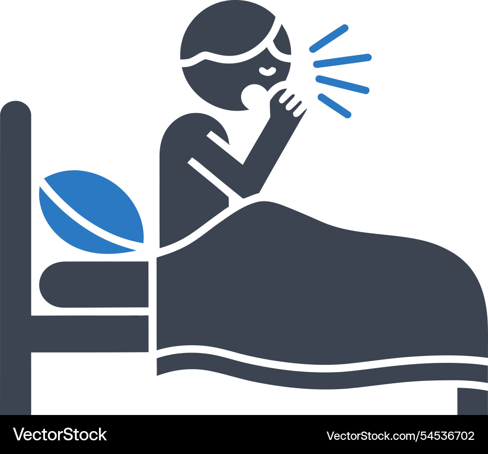 Coughing person icon Royalty Free Vector Image