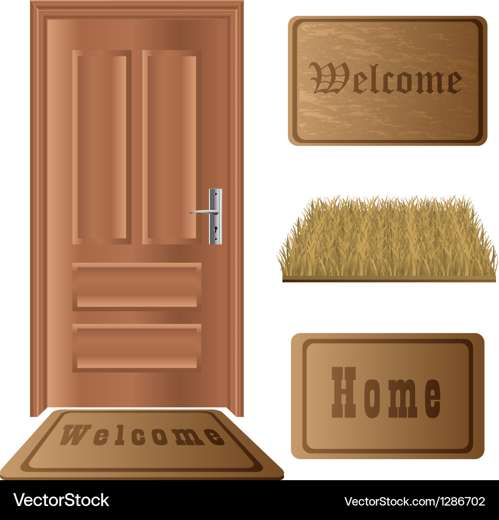 Door mat set Royalty Free Vector Image - VectorStock