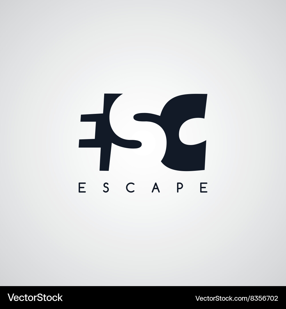 Escape letter theme logotype Royalty Free Vector Image