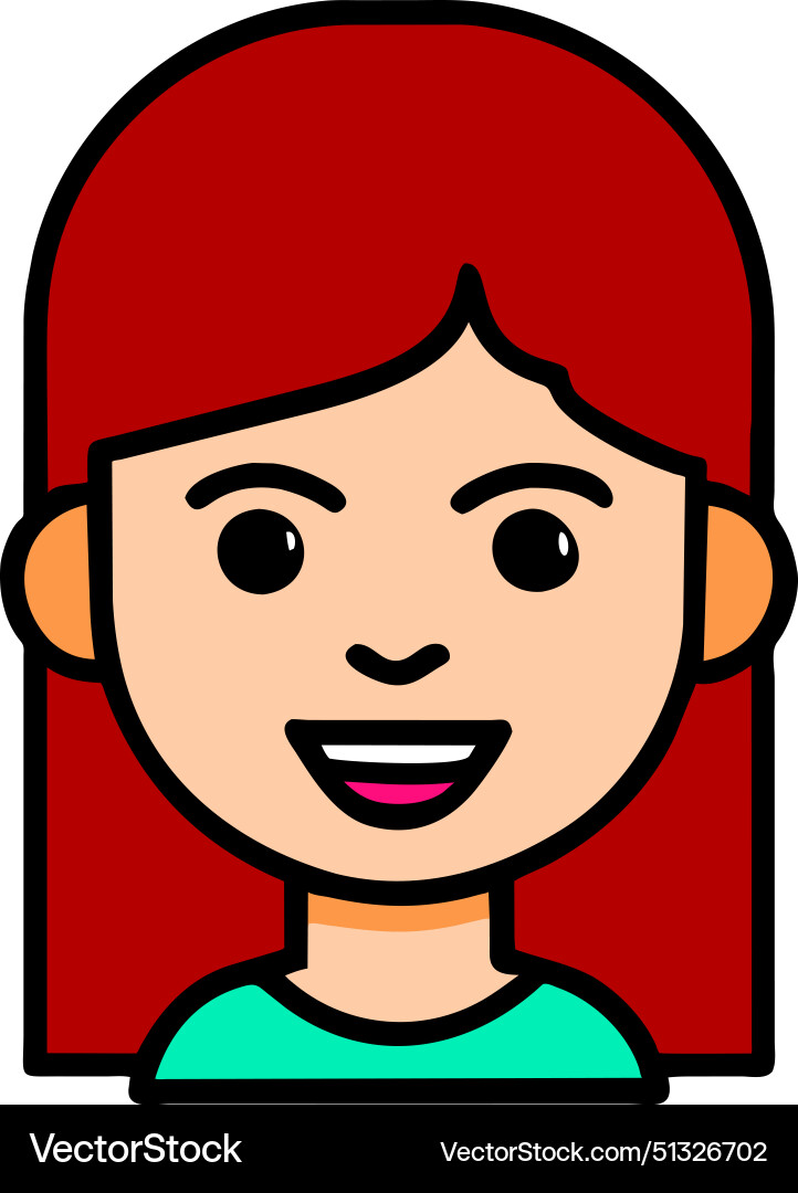 Girl face red icon Royalty Free Vector Image - VectorStock