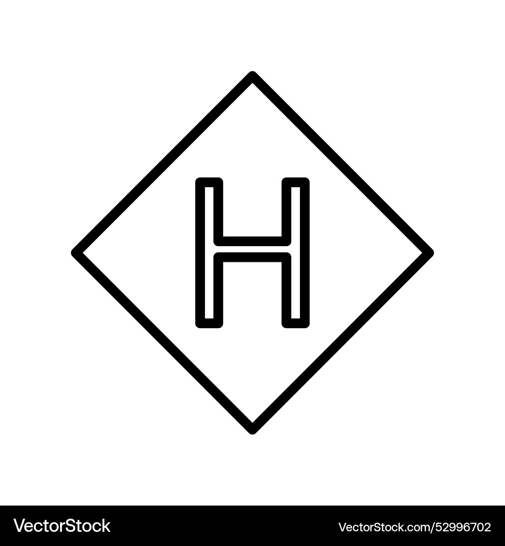Helicopter helipad icon logo symbol outline set Vector Image