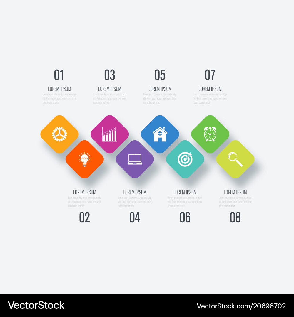 Infographics 8 options Royalty Free Vector Image