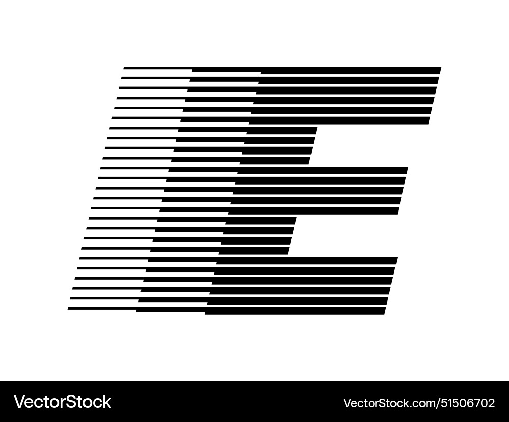 Letter e abstract stripes line logo Royalty Free Vector