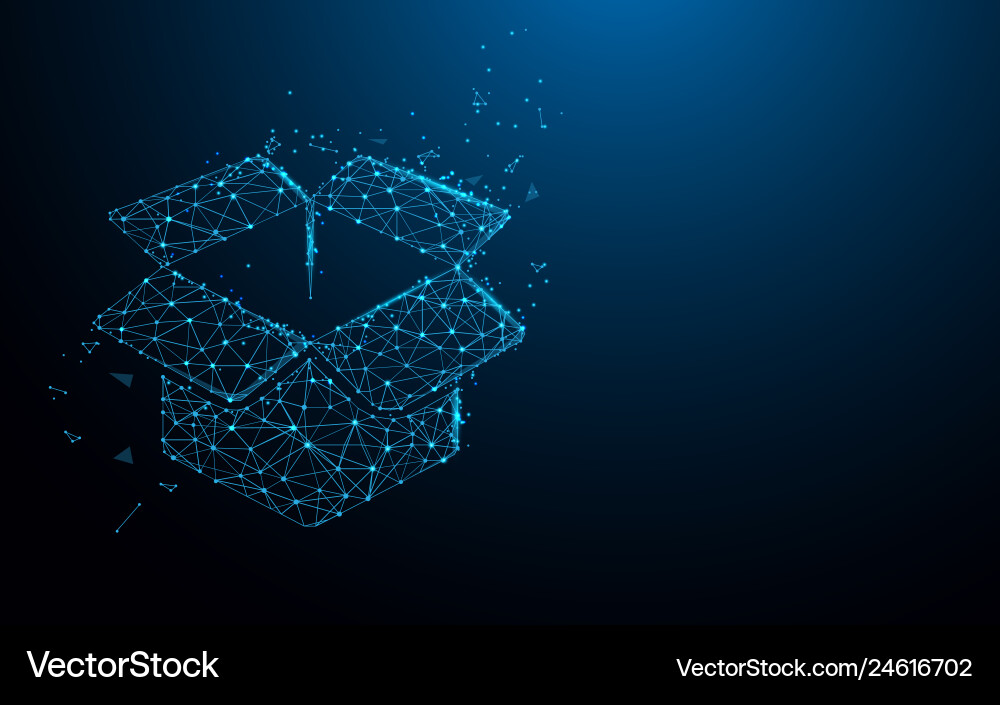 Particle Box Icon - Line Art Royalty Free Vector Image