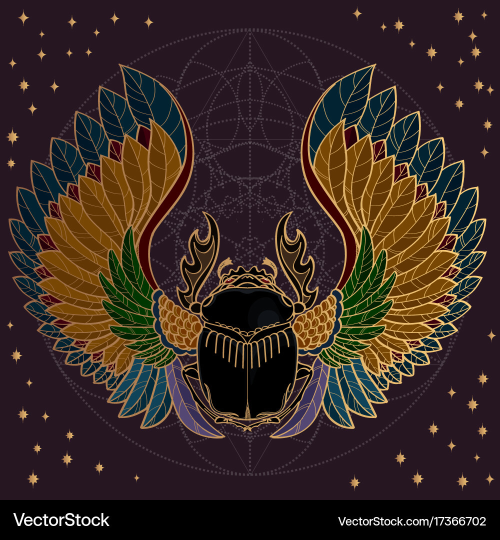 Scarab Beetle Symbol Royalty Free Vector Image