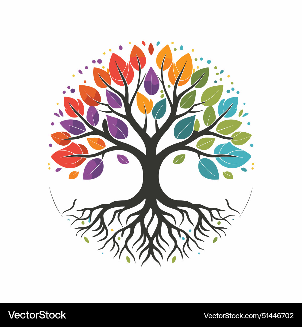 Tree with roots Royalty Free Vector Image - VectorStock