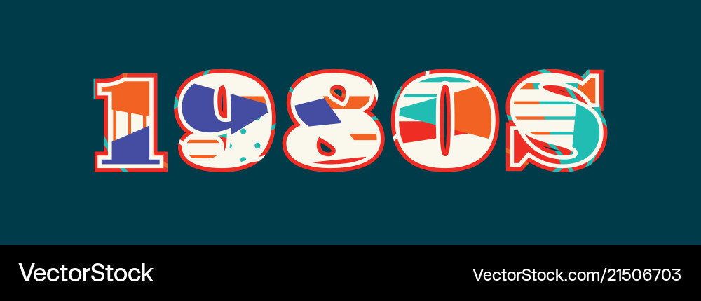 1980s concept word art Royalty Free Vector Image