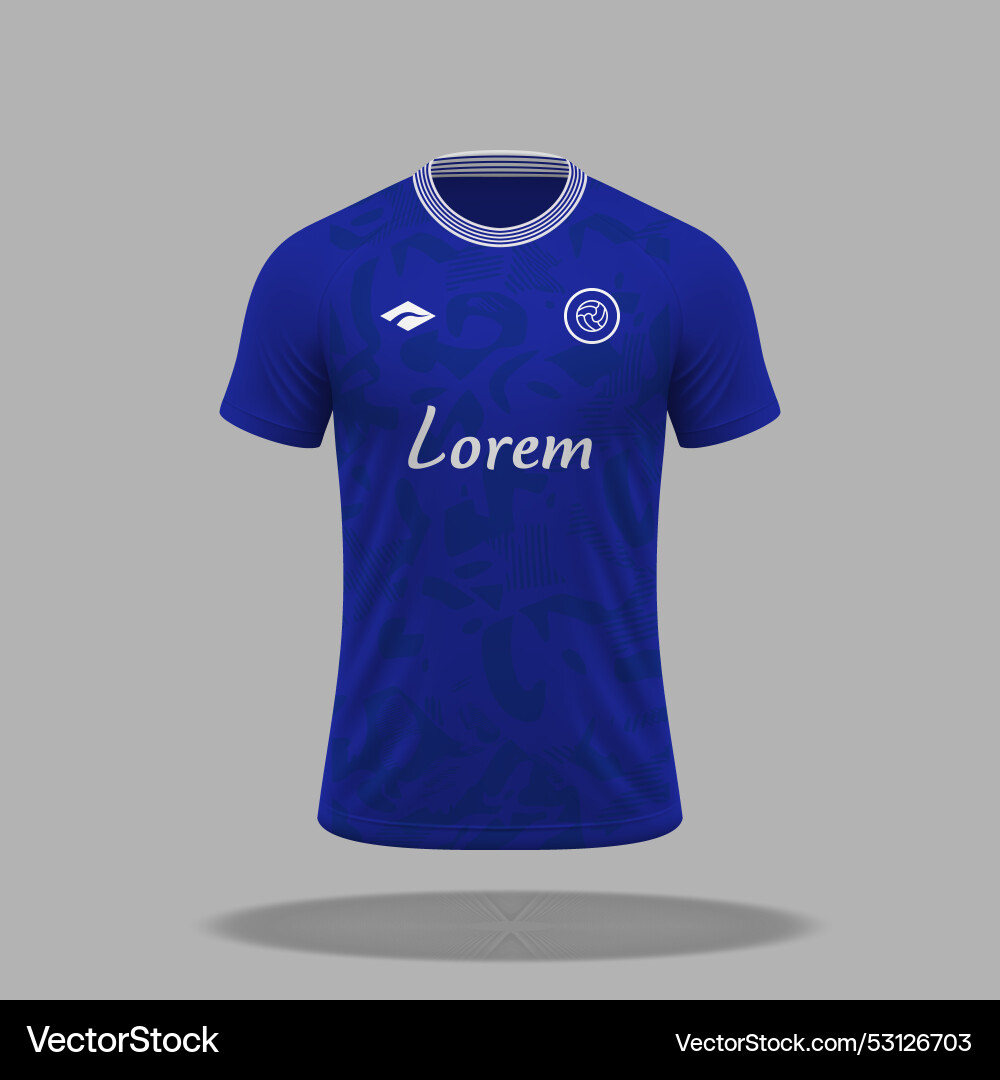 3d realistic soccer jersey in everton style Vector Image