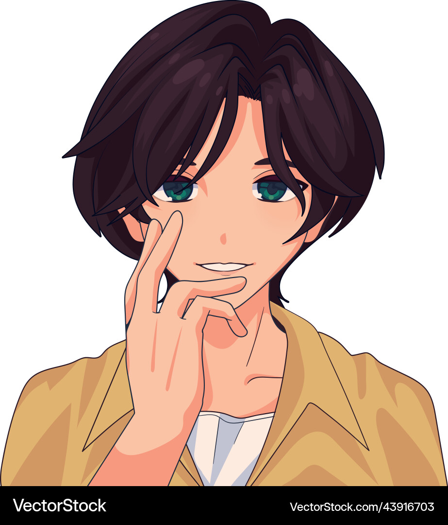 Anime boy character Royalty Free Vector Image - VectorStock