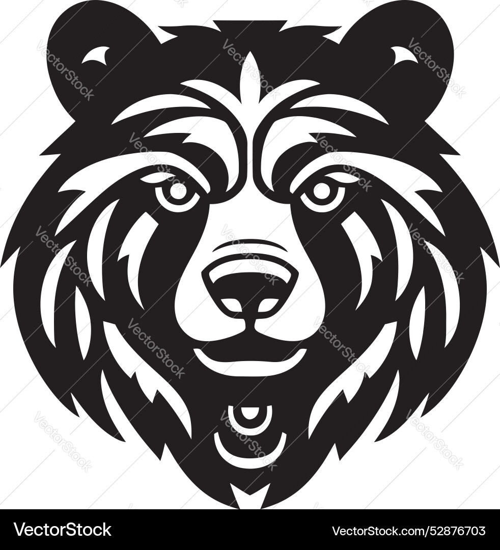 Bear sovereign seal ferocious bear logo Royalty Free Vector