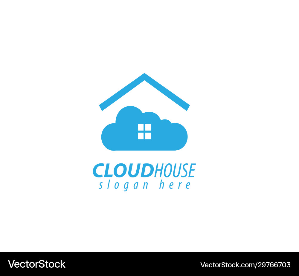 Cloud house logo design Royalty Free Vector Image