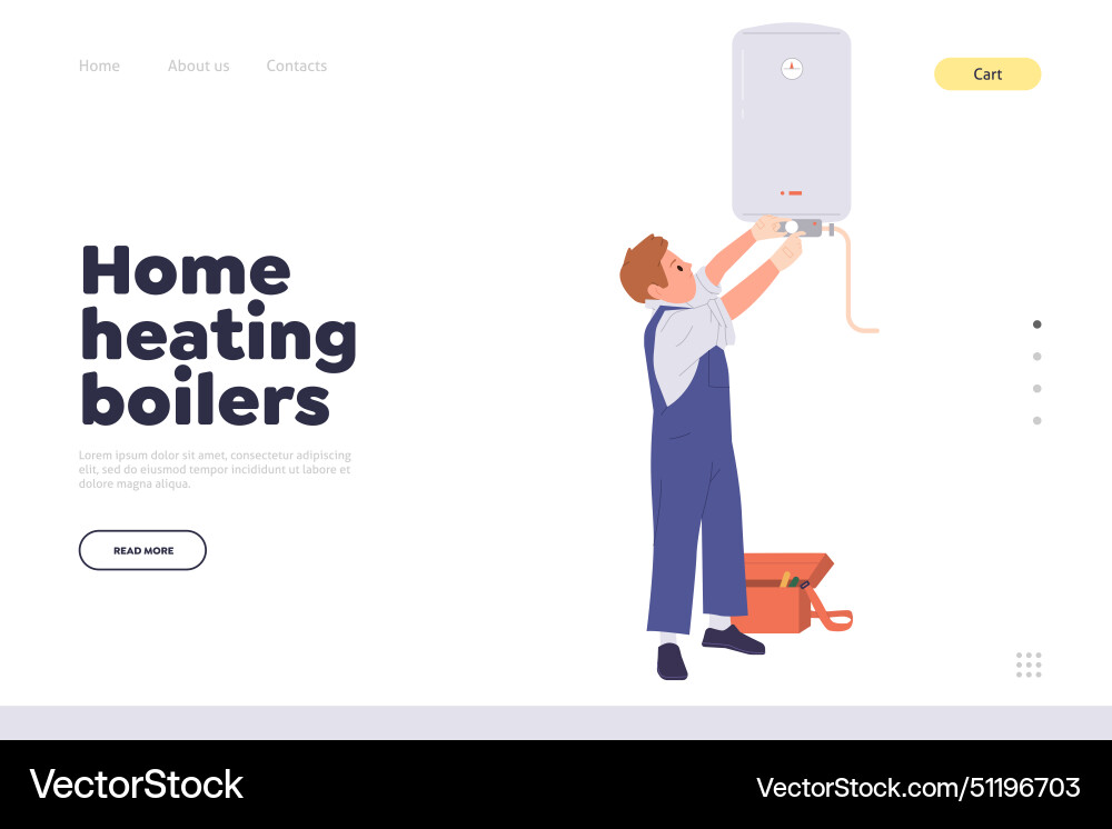 Home heating boiler repair and installation Vector Image