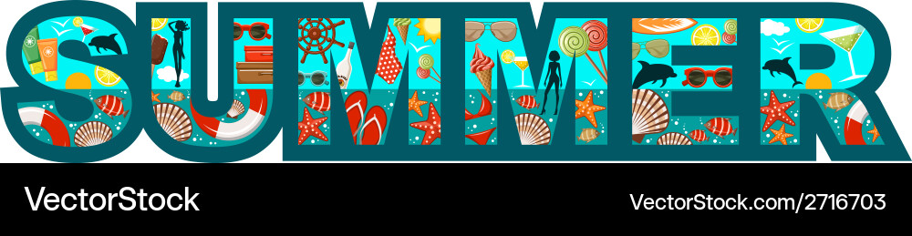 Inscription summer Royalty Free Vector Image - VectorStock