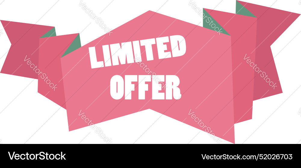 Pink banner with limited offer Royalty Free Vector Image