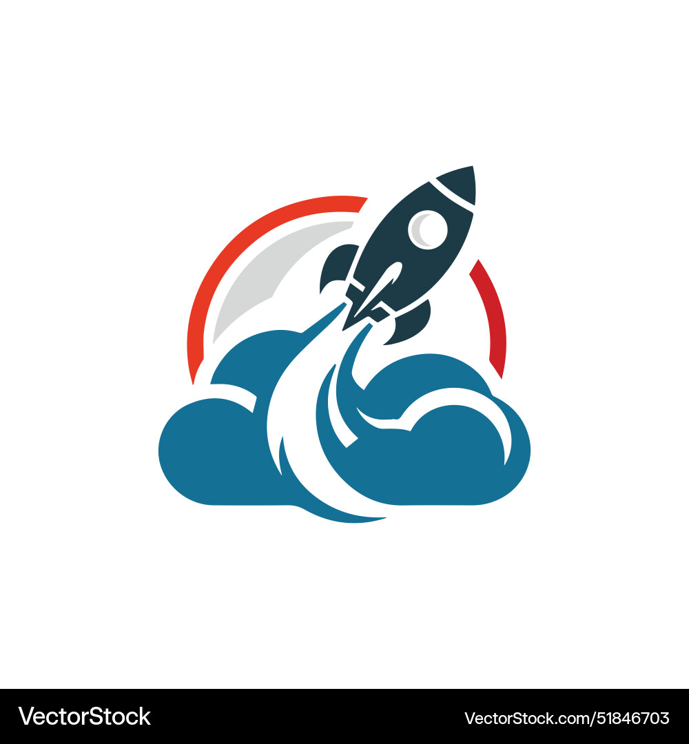 Rocket logo launch jet plane space modern Vector Image