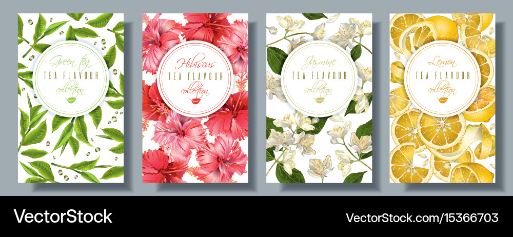 Tea flavour banners set Royalty Free Vector Image