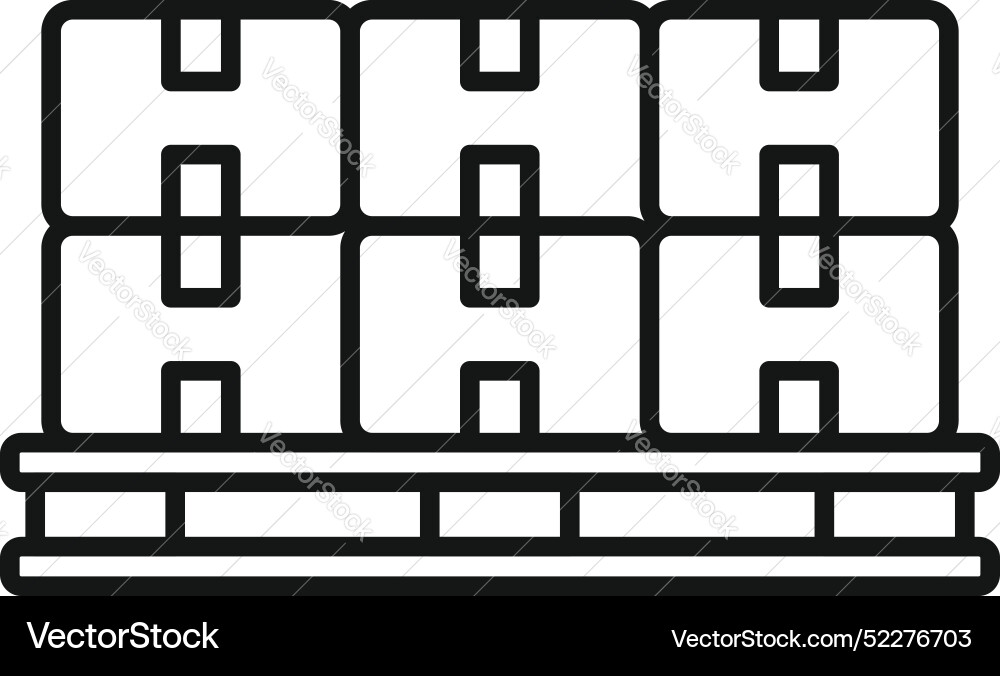 Warehouse storage icon depicting boxes on wooden Vector Image