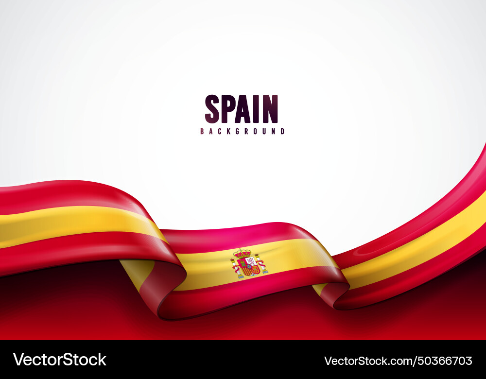 Waving ribbon with spain flag Royalty Free Vector Image