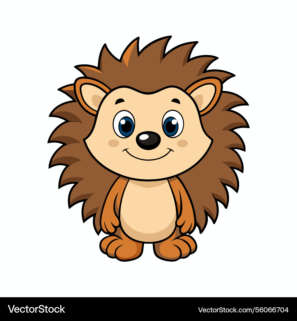 A cheerful cartoon hedgehog Royalty Free Vector Image