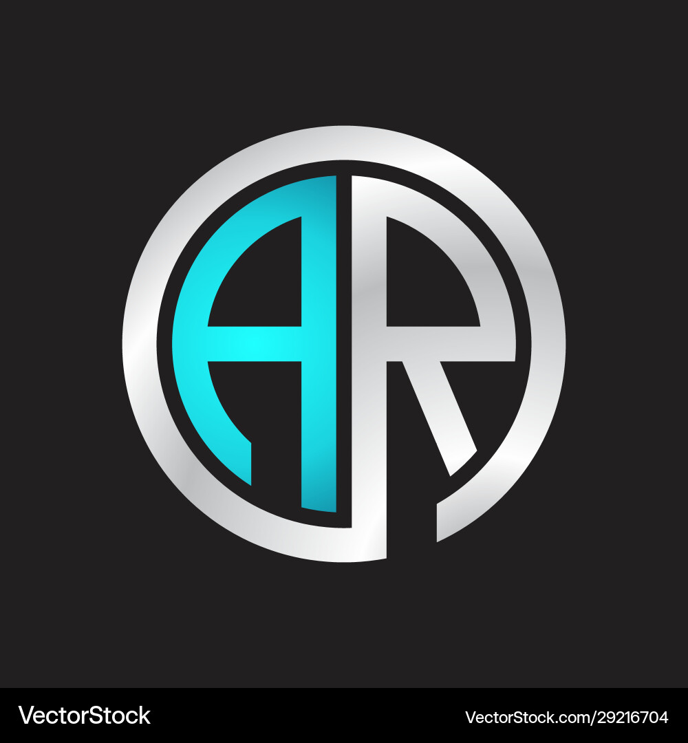 Ar initial logo linked circle monogram Royalty Free Vector