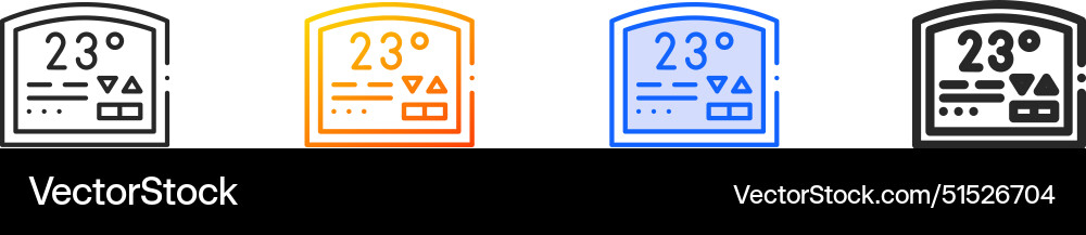 Control panel iconthin linear gradient blue Vector Image