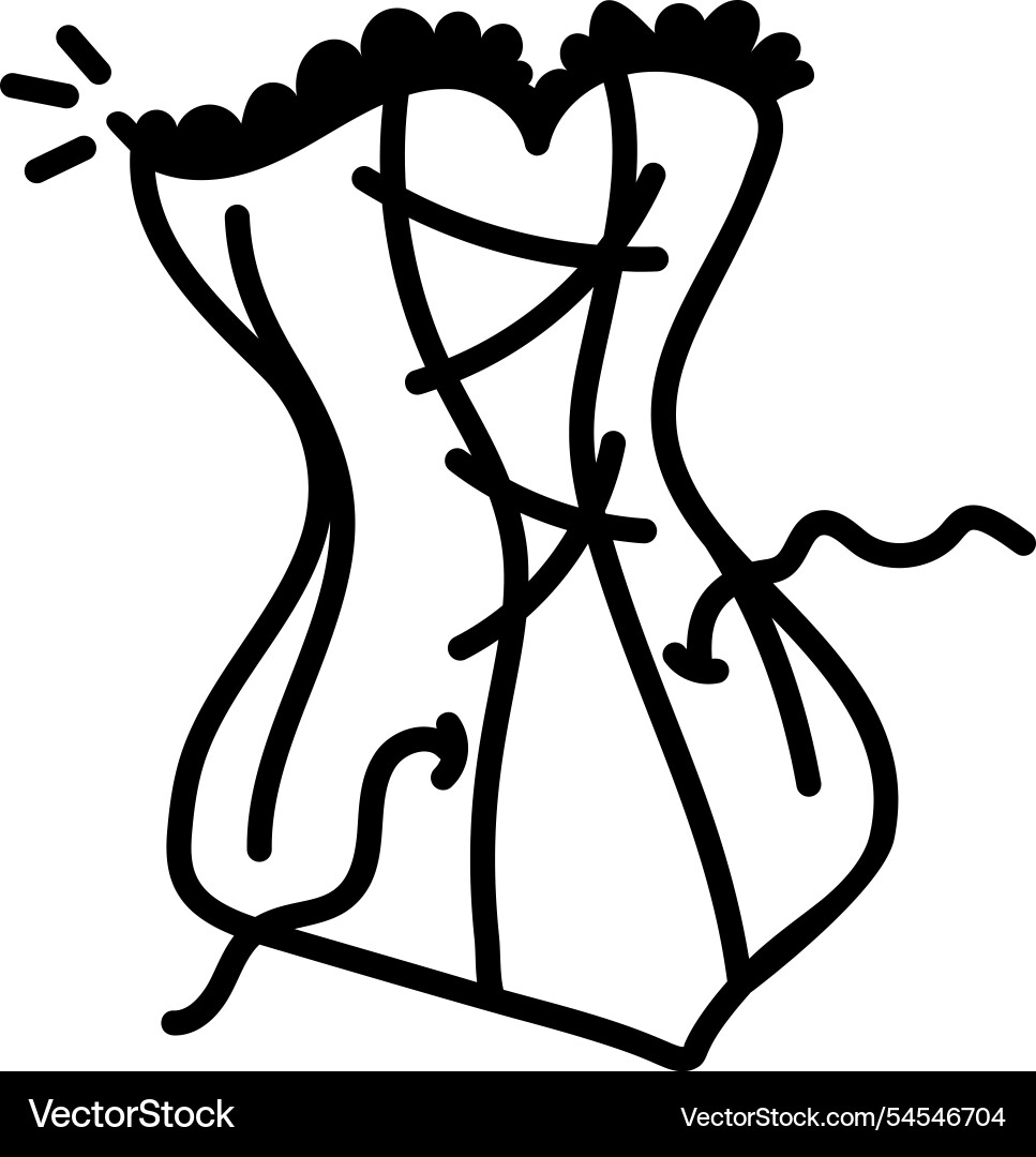 Corset icon in hand drawn style Royalty Free Vector Image
