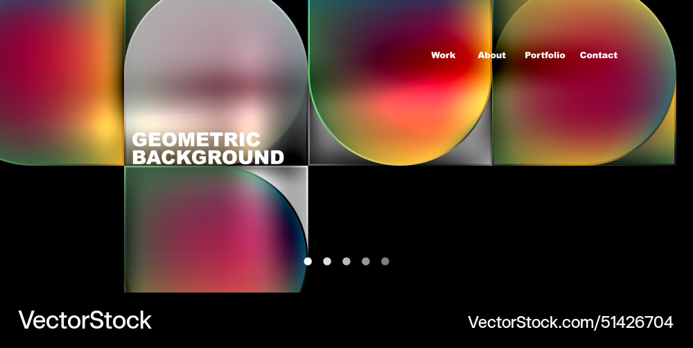 Geometric abstract glassmorphism with circles Vector Image