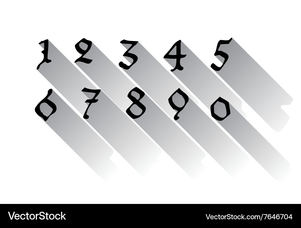 Ghoticnumbersflatset Royalty Free Vector Image