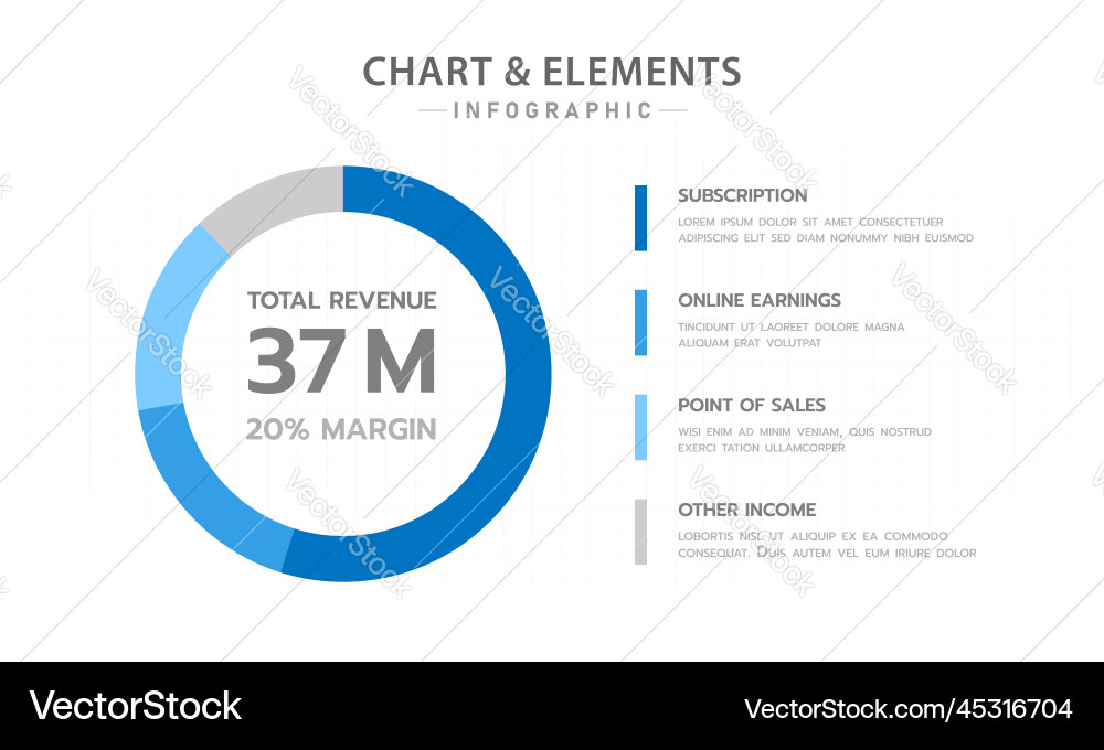 Infographic modern revenue graph diagram pie chart