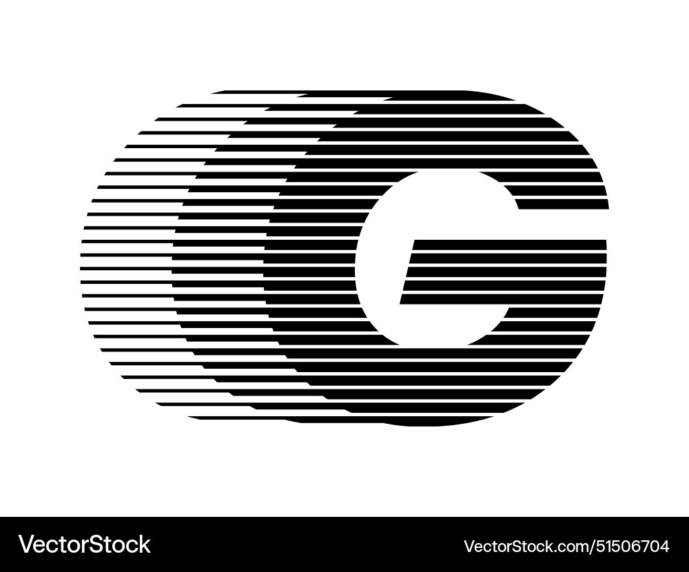Letter g abstract stripes line logo Royalty Free Vector
